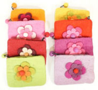 Felt wallets with flower-mytibetshop